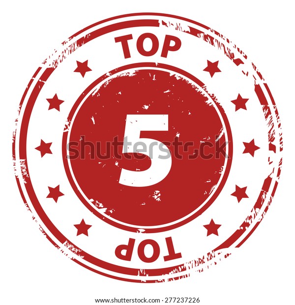 Top 5 Red Rubber Stamp Icon 스톡 벡터(로열티 프리) 277237226