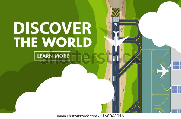 Top Down View Sky Airport Runway Stock Vector (Royalty Free) 1168068016 ...