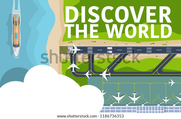 Top Down View Sky Airport Runway Stock Vector (Royalty Free) 1186736353 ...