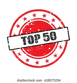 Top Fifty Vector Stamp Stock Vector (Royalty Free) 618575234