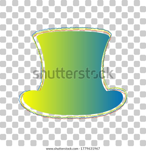 Top Hat Sign Blue Green Gradient Stock Vector (Royalty Free) 1779631967 ...