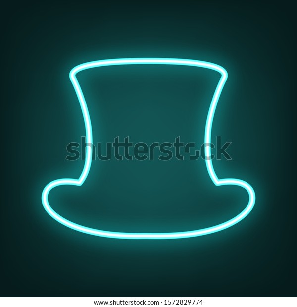 Top Hat Sign Cyan Neon Icon Stock Vector (Royalty Free) 1572829774 ...