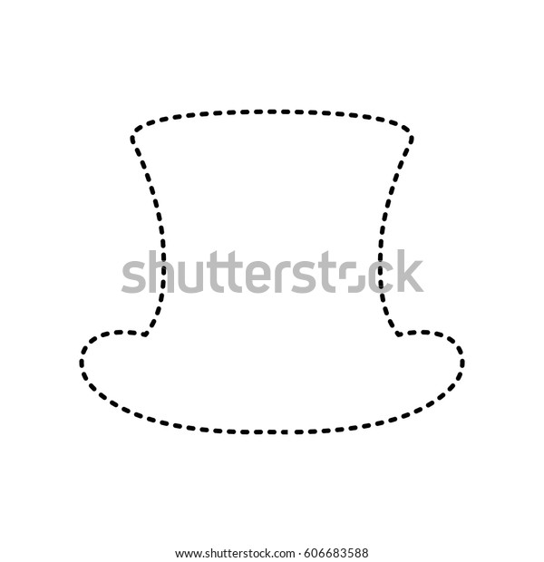 Top Hat Sign Vector Black Dashed: เวกเตอร์สต็อก (ปลอดค่าลิขสิทธิ์ ...