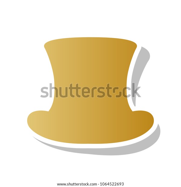 Top Hat Sign Vector Golden Gradient Stock Vector (Royalty Free ...