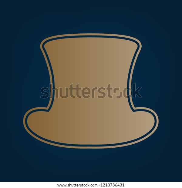 Top Hat Sign Vector Golden Icon Stock Vector (Royalty Free) 1210736431 ...