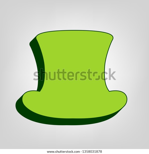 Top Hat Sign Vector Yellow Green Stock Vector (Royalty Free) 1358031878 ...