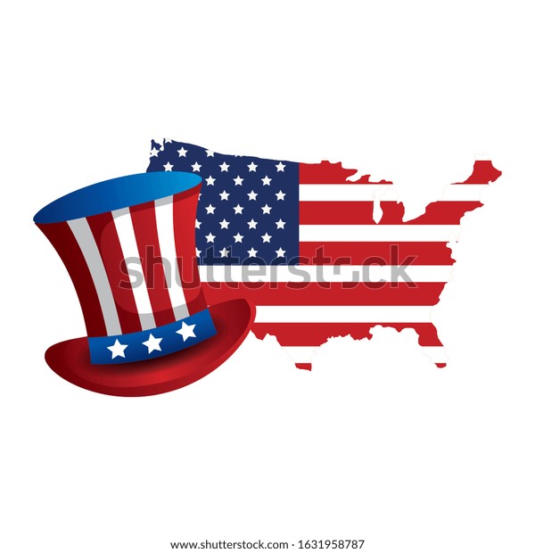 Top Hat Traditional Map Usa Isolated Stock Vector (Royalty Free ...
