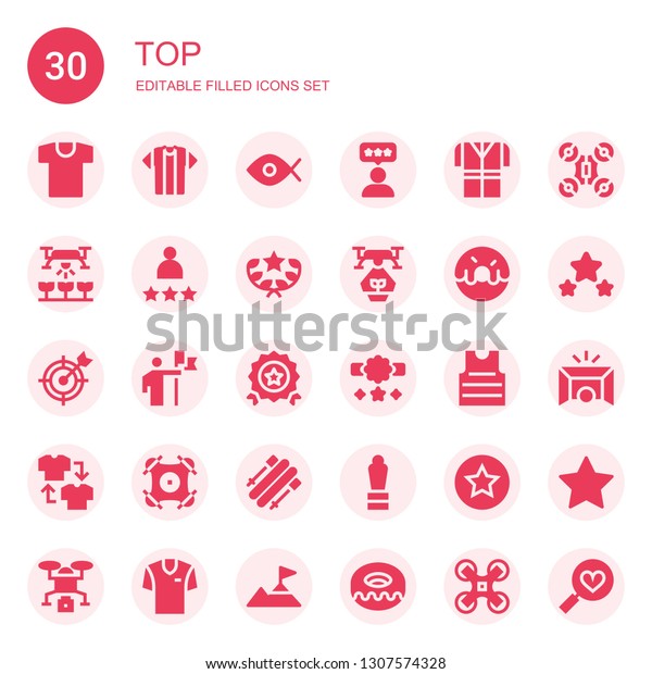 Top Icon Set Collection 30 Filled Stock Vector (Royalty Free ...