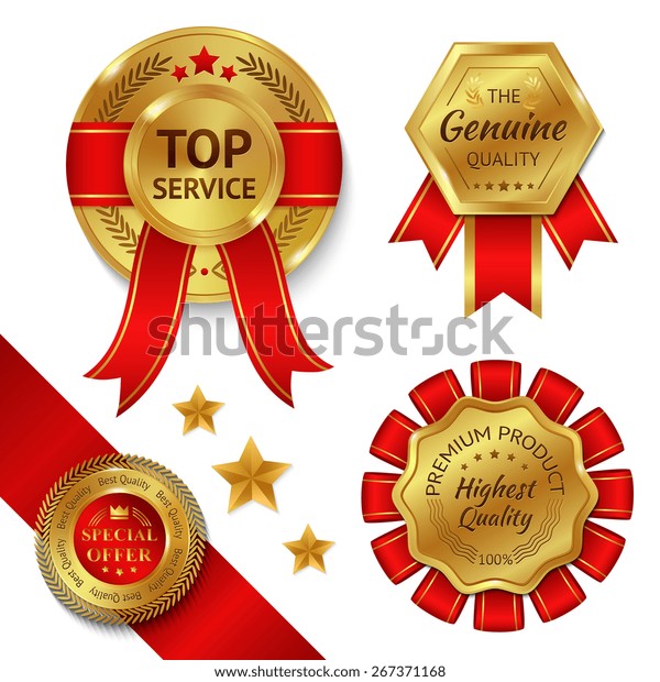 Top Service Awards Premium Quality Ribbons Stock Vector (Royalty Free ...