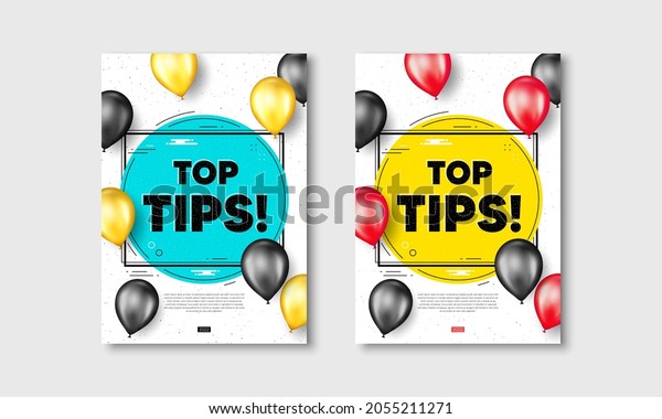 Top Tips Symbol Flyer Posters Realistic Stock Vector (Royalty Free ...