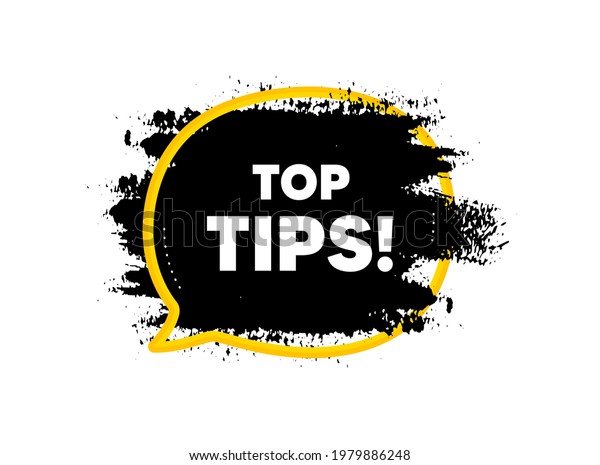 Symbol für Top-Tipps. Pinselstrich im Rahmen einer Sprachblase ...