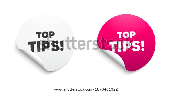 Top Tips Symbol Round Sticker Offer Stock Vector (Royalty Free) 1873461322