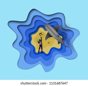 Top View Artistic Vector Sea Diver Stock Vector (Royalty Free) 1131192134