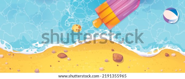 Top View Beach Ball Swim Ring Stock Vector (Royalty Free) 2191355965 ...