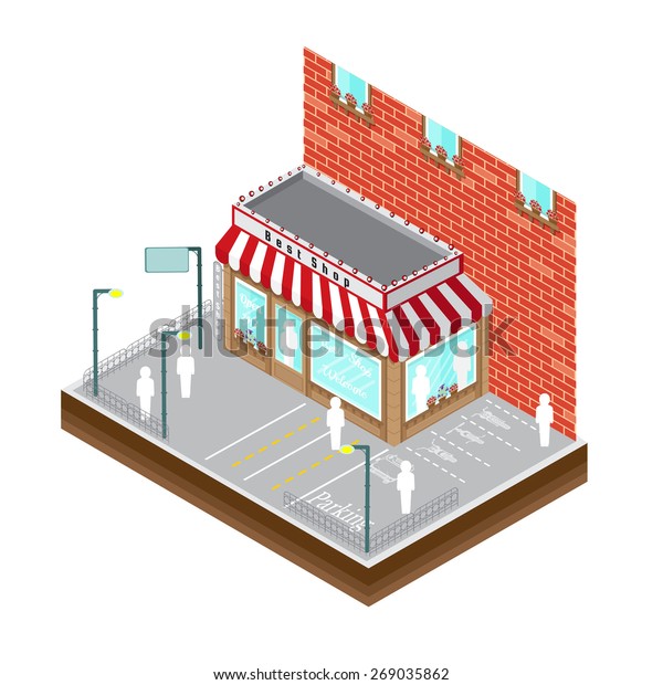 Top View Best Shop Street Building Stock Vector (Royalty Free ...
