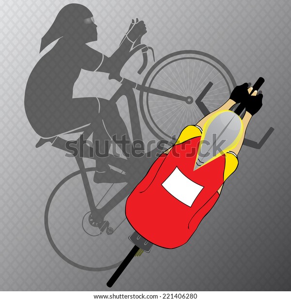 Top View Bicycle Race Rider Side Stock Vector (Royalty Free) 221406280