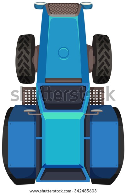 Top View Blue Tractor Illustration Stock Vector (Royalty Free ...