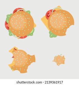 Top View Burger Collection Form Top Stock Vector (Royalty Free ...