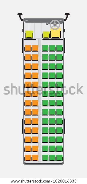 Top View Bus Seat Map No Stock Vector (Royalty Free) 1020016333