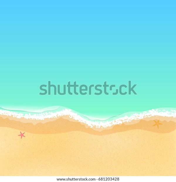 Top View Cartoon Sea Beach Starfish Stock Vector (Royalty Free ...