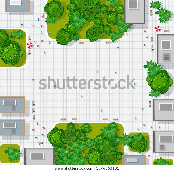 Top View City Background Town Map: Stock-Vektorgrafik (Lizenzfrei ...