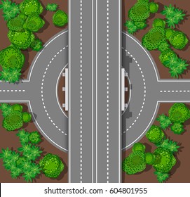 Top View City Map Crossroads Urban Stock Vector (Royalty Free ...