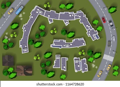 Top View City Map Residential Area Stock Vector (Royalty Free ...
