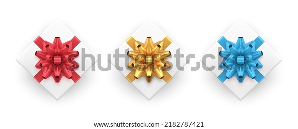 Top View Collection Elegant Wrapped White Stock Vector (Royalty Free ...