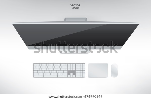 Top View Computer Keyboard Mouse Track Stock Vector (Royalty Free ...