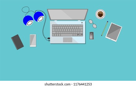 Top View Desks Vector Design Office Stock Vector (Royalty Free ...