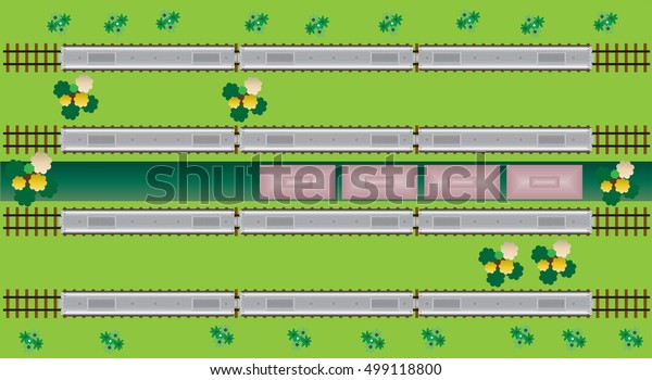 Top View Diesel Railcar Train Station Stock Vector (Royalty Free ...