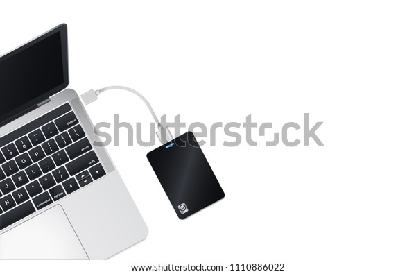 Top View Half Modern Laptop Computer Stock Vector (Royalty Free ...
