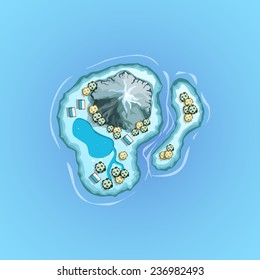 Top View Island Sprite Vector Game Stock Vector (Royalty Free ...