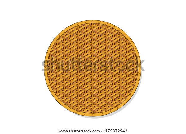 Top View Isolated Circle Rattan Tray Stock Vector (Royalty Free) 1175872942