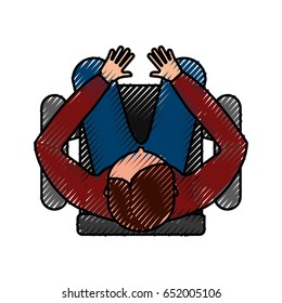 Top View Man Sitting Cartoon Stock Vector (Royalty Free) 652005106 ...