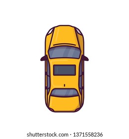 Top View Modern Car Line Style Stock Vector (Royalty Free) 1371558236 ...