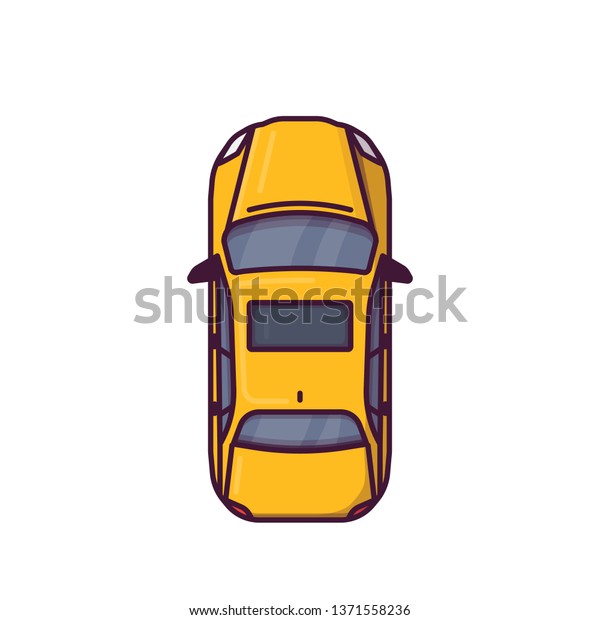 Top View Modern Car Line Style Stock Vector (Royalty Free) 1371558236 ...