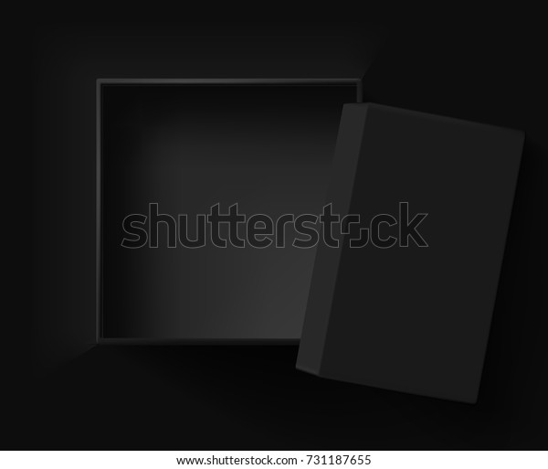Top View Open Blank Black Box Stock Vector (Royalty Free) 731187655 ...