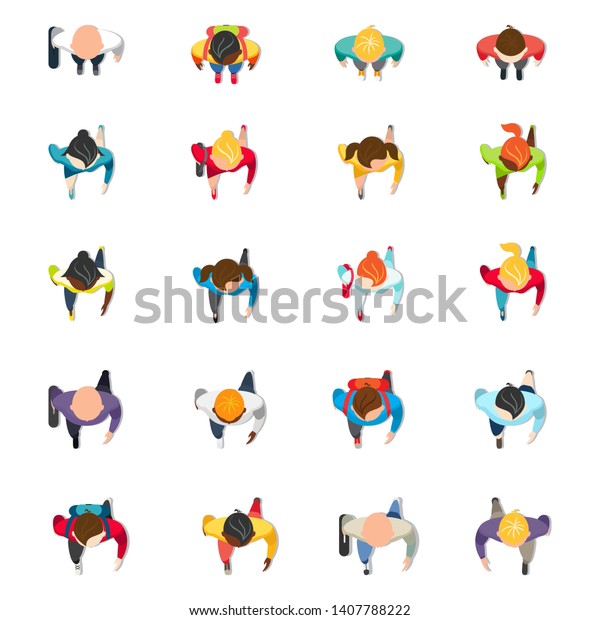 Top View People Crowd People On Stock Vector (Royalty Free) 1407788222