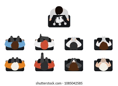 Top View People Set Isolated On Stock Vector (Royalty Free) 1085042585 ...