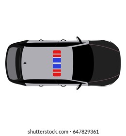 Top View Police Car Vector Illustration Stock Vector (Royalty Free ...