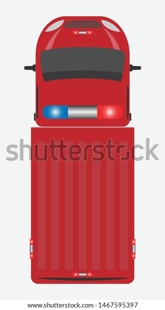 Top View Red Fire Truck Vector Stock Vector (Royalty Free) 1467595397 ...