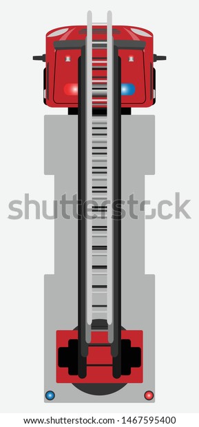 Top View Red Fire Truck Vector Stock Vector (Royalty Free) 1467595400 ...