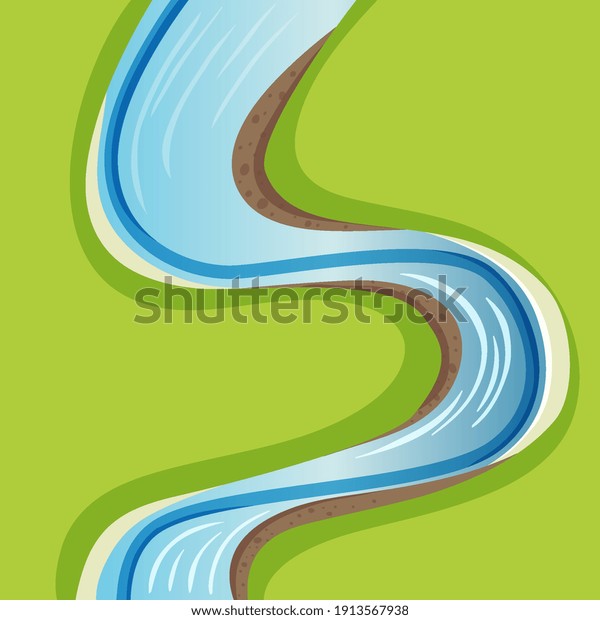 Top View River Landscape Illustration Stock Vector (Royalty Free ...