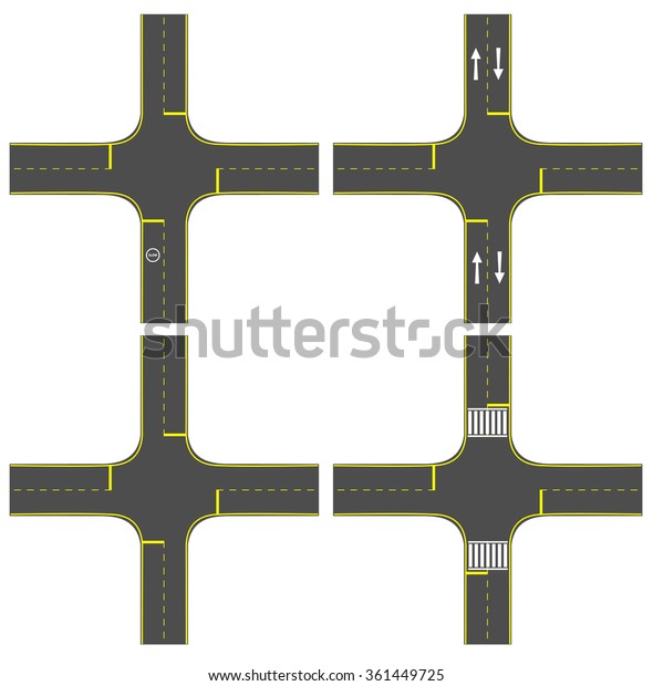 Top View Road Sign Stock Vector (Royalty Free) 361449725