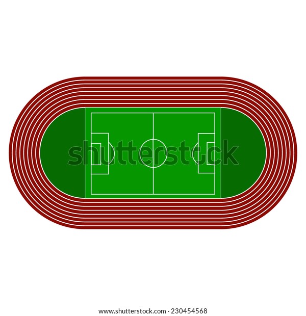 Top View Running Track Soccer Field 库存矢量图（免版税）230454568 | Shutterstock