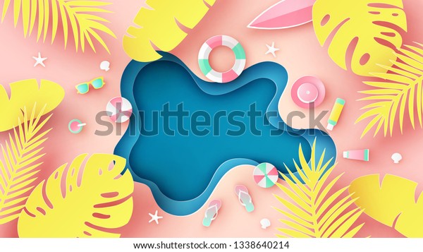 Top View Sea Beach Ball Swim Stock Vector (Royalty Free) 1338640214 ...