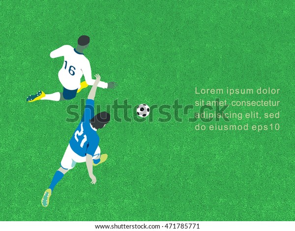 Top View Soccer Players Action Vector Stock Vector (Royalty Free ...