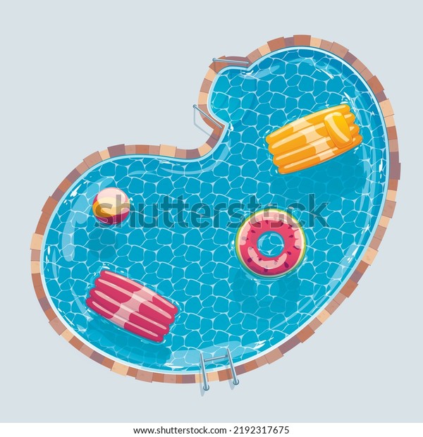 Top View Swimming Pool Colorful Swim Stock Vector (Royalty Free ...