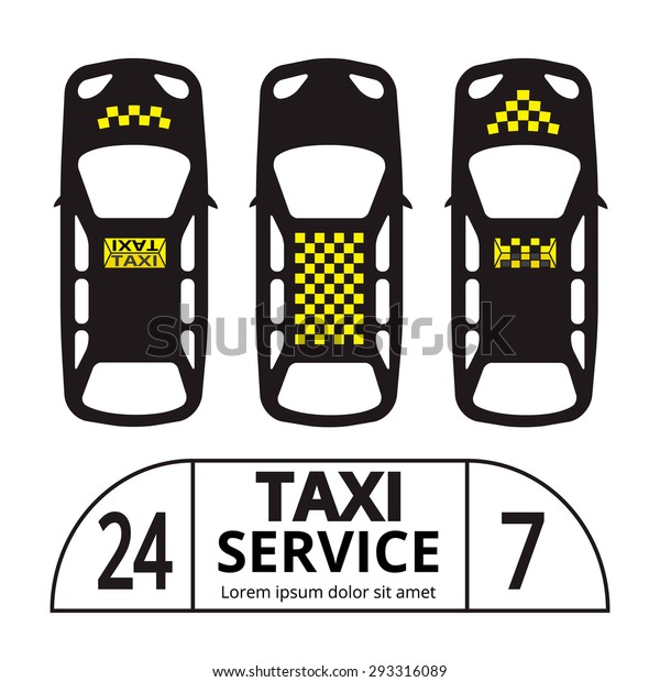Top View Taxi Cab Symbol Sign Stock Vector (Royalty Free) 293316089 ...
